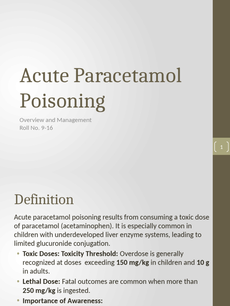 Acute Paracetamol Poisoning | PDF | Drugs | Medical Specialties
