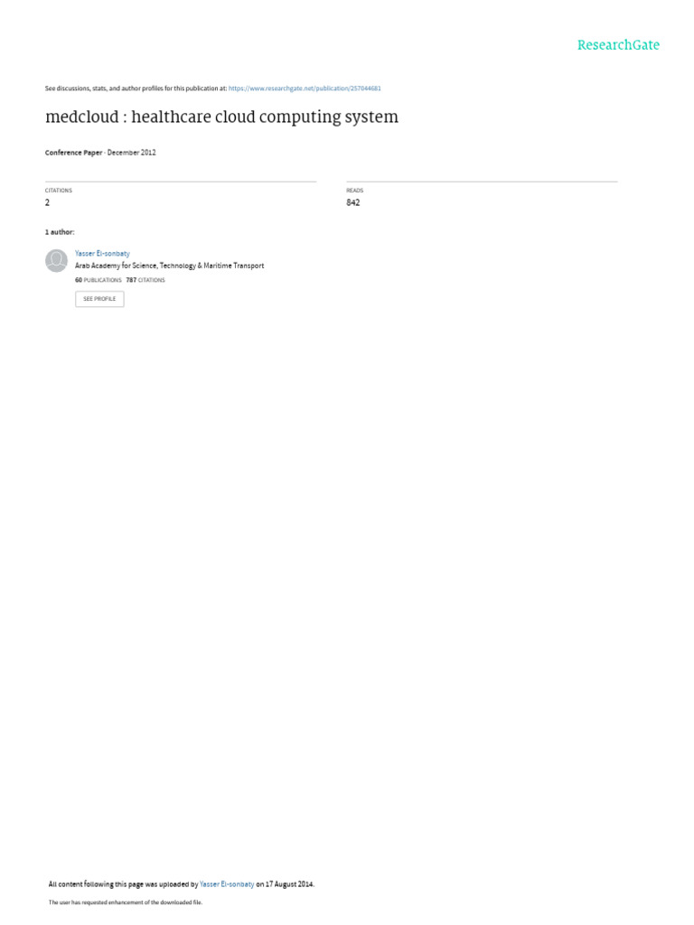 MedCloud Healthcare Cloud Computing System | PDF | Apache Hadoop ...