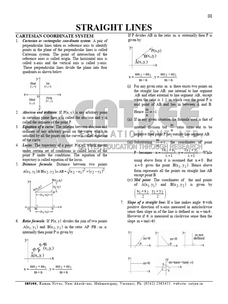 1-1-Straight Line _Theory & QB Students_ | PDF | Triangle | Cartesian ...