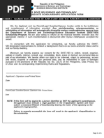 2026 DOST-SEI S&T Undergraduate Application Form G | PDF