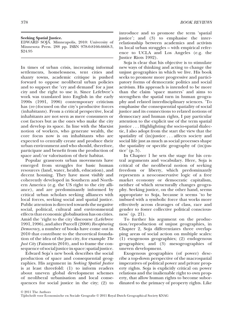 Exploring Spatial Justice Concepts | PDF | Space | Economic Inequality