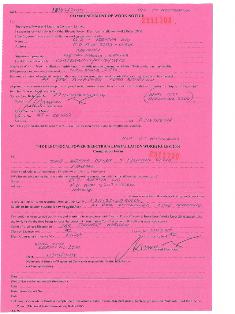 Wiring Certificate Merged | PDF | International System Of Units | Units ...