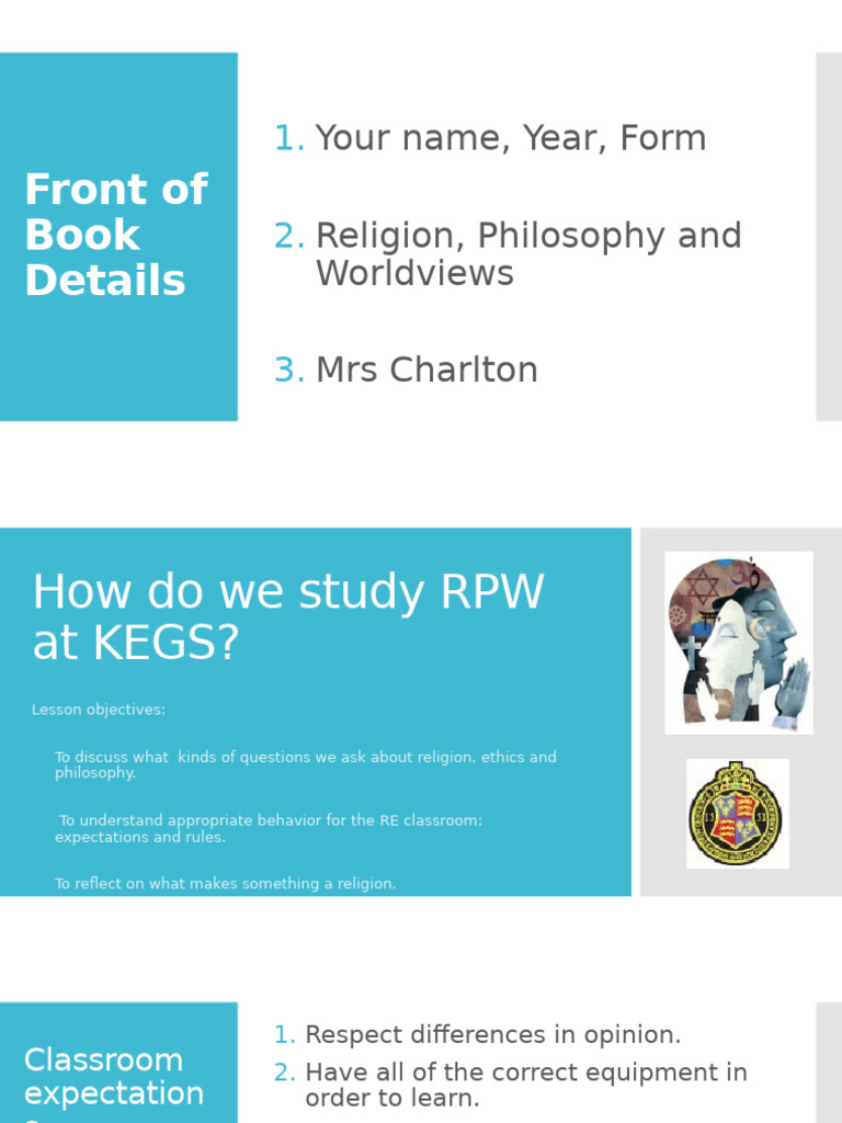 Lesson 1-How Do We Study RE at KEGS | PDF | Psychological Attitude