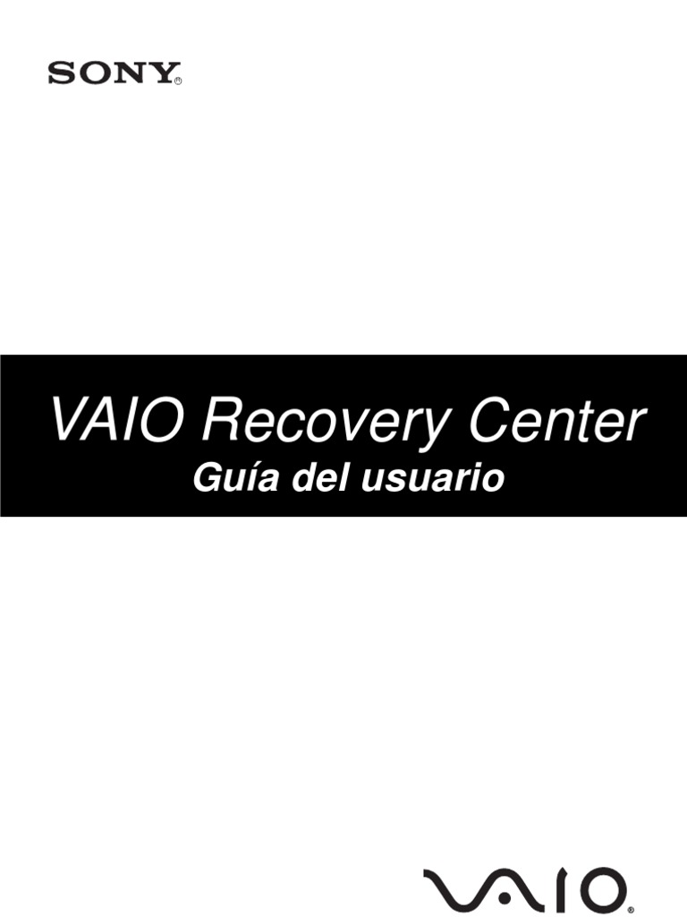 VAIO Recovery Center ES | PDF | Windows Vista | Programa de computadora