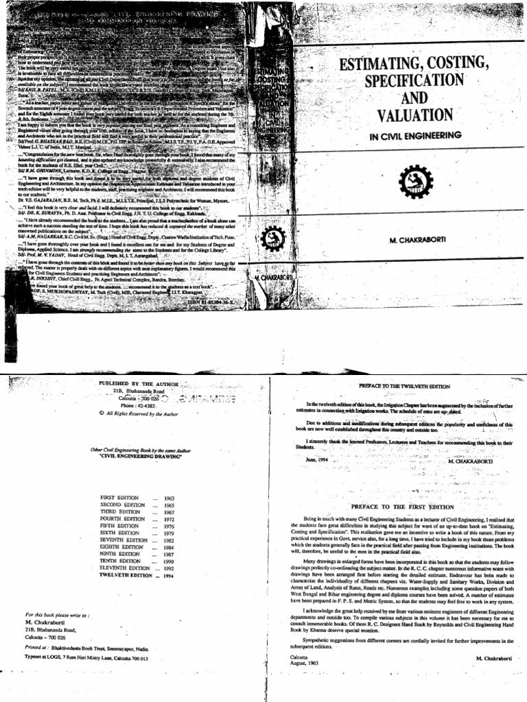 ESTIMATING, COSTING Reading Material | PDF