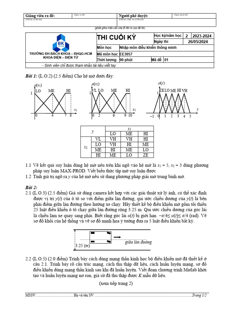 De Thi - NMDKTM - HK232 - 01 - Dap An | PDF