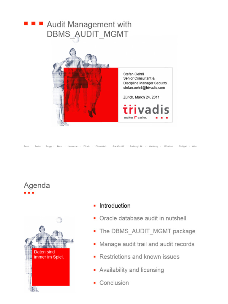 Slides Audit Management With DBMS AUDIT MGMT | PDF | Databases | Computing