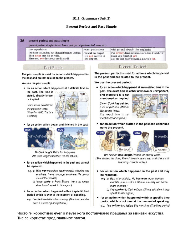 B1.1. Unit 2 Grammar | PDF | Language Arts & Discipline