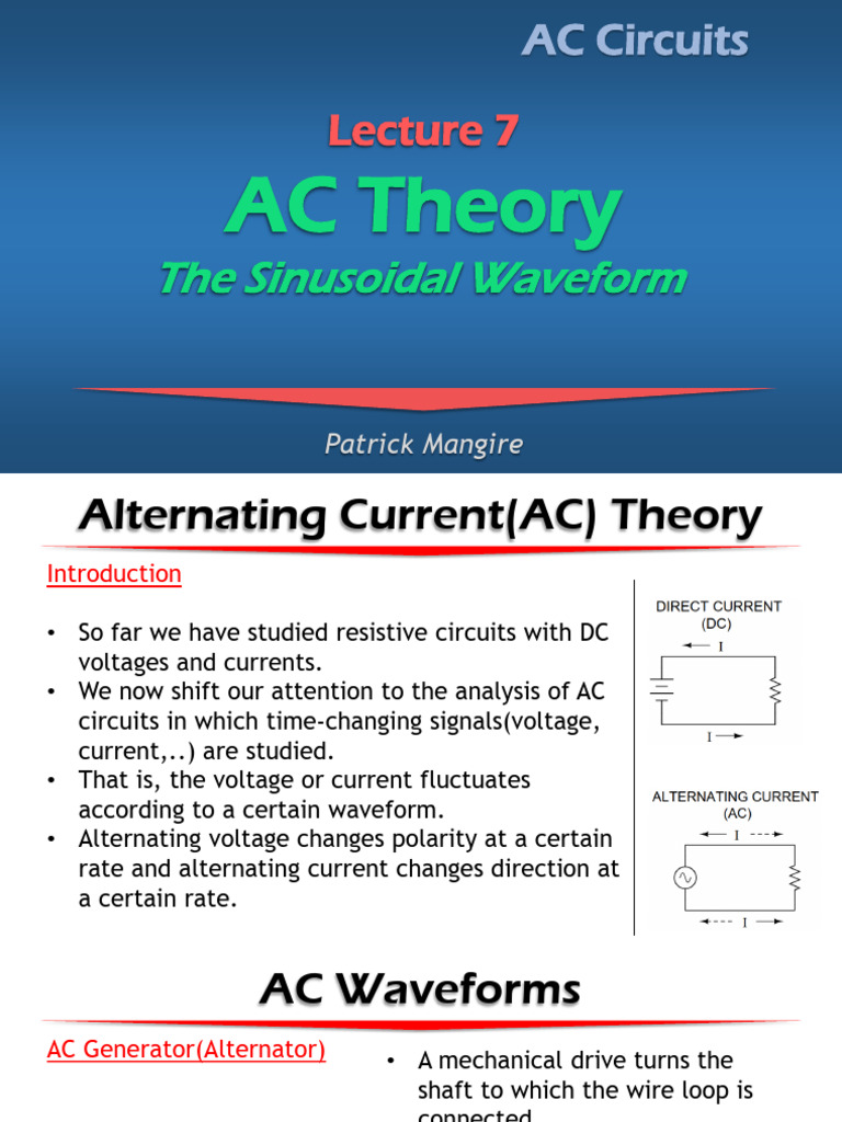 Lecture 7 Sinusoidal Wave Ac Theory-5 | PDF | Frequency | Alternating Current