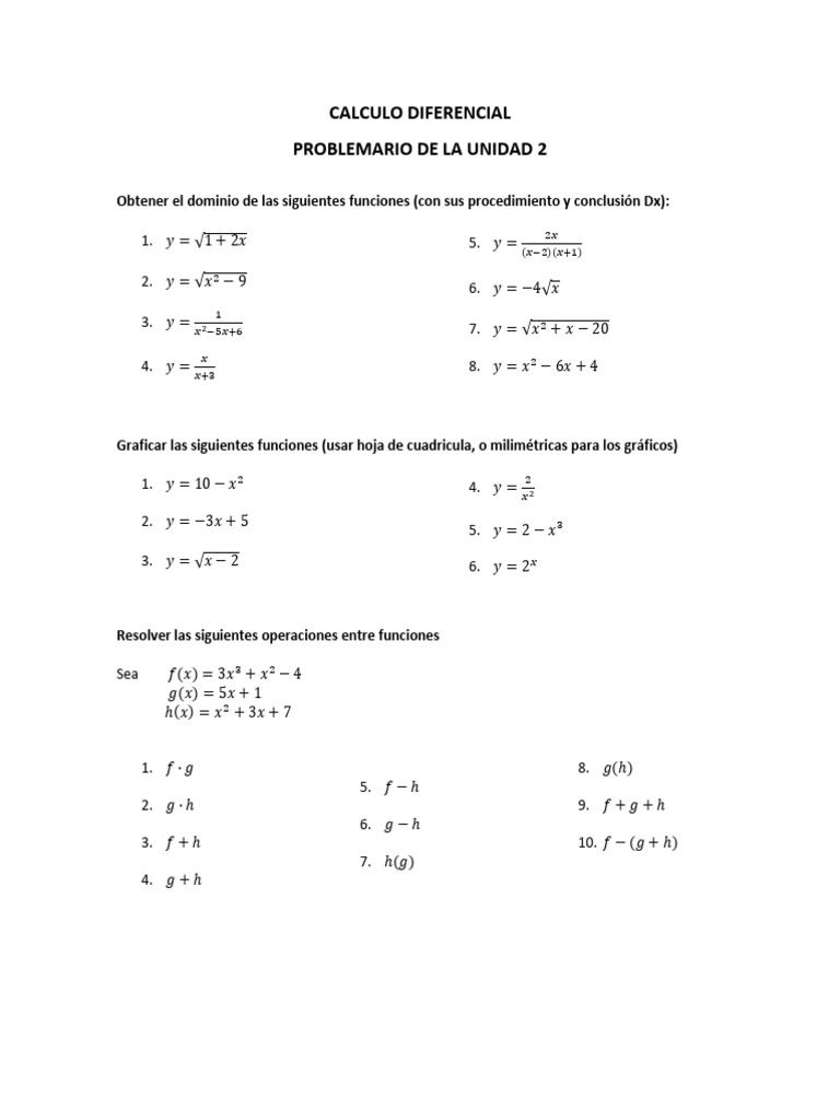 Problemario U2 1 | PDF