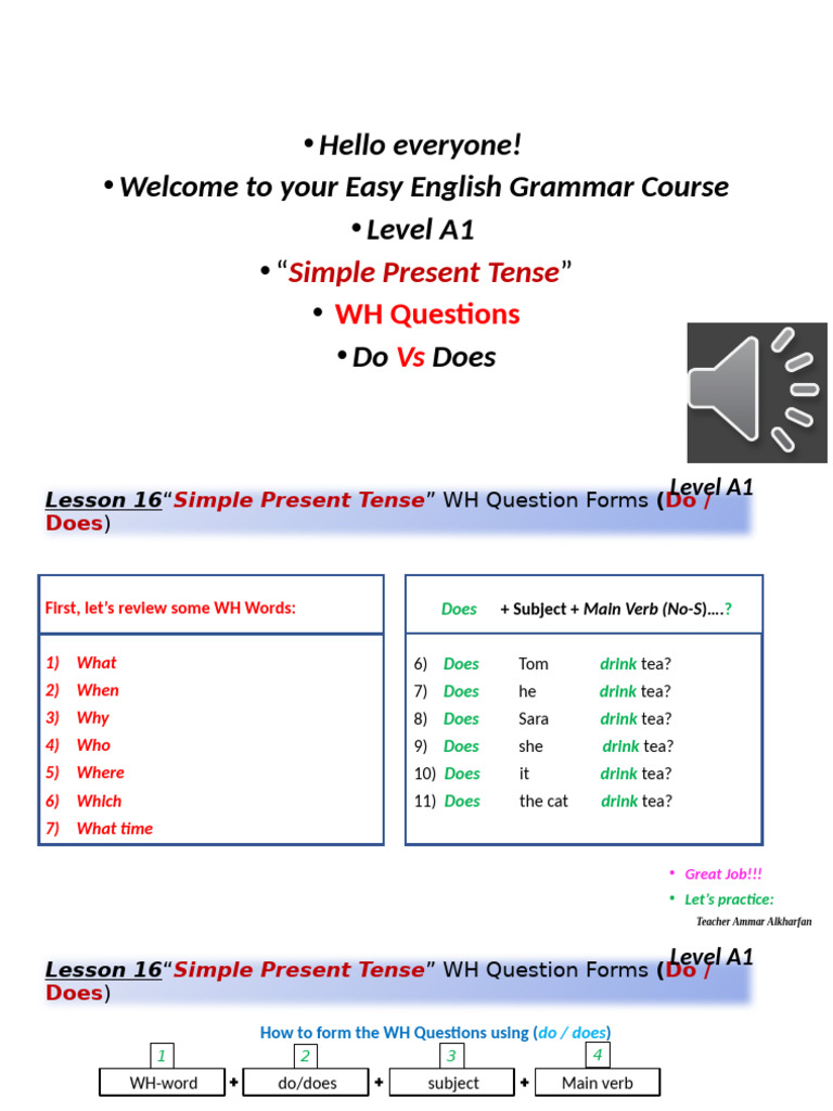 06 Simple Present WH Questions | PDF | Grammatical Tense | Question