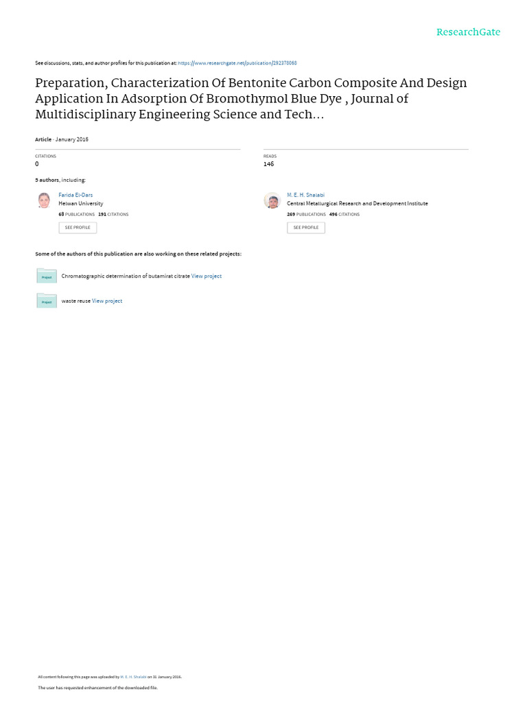 JMESTN42351334 Paper Heba | PDF | Adsorption | Materials