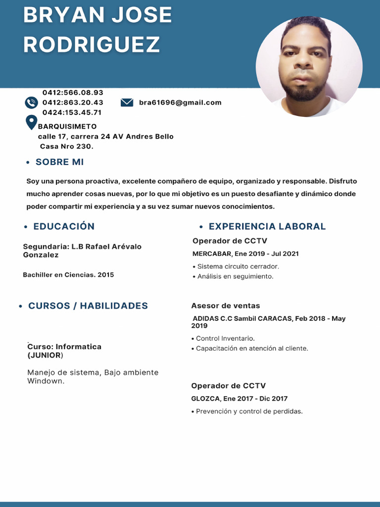 Curriculum Bryan Rodriguez | PDF