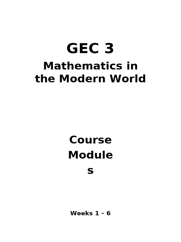 GEC 3 Modules Week 1 6 2 | PDF | Numbers | Mathematics