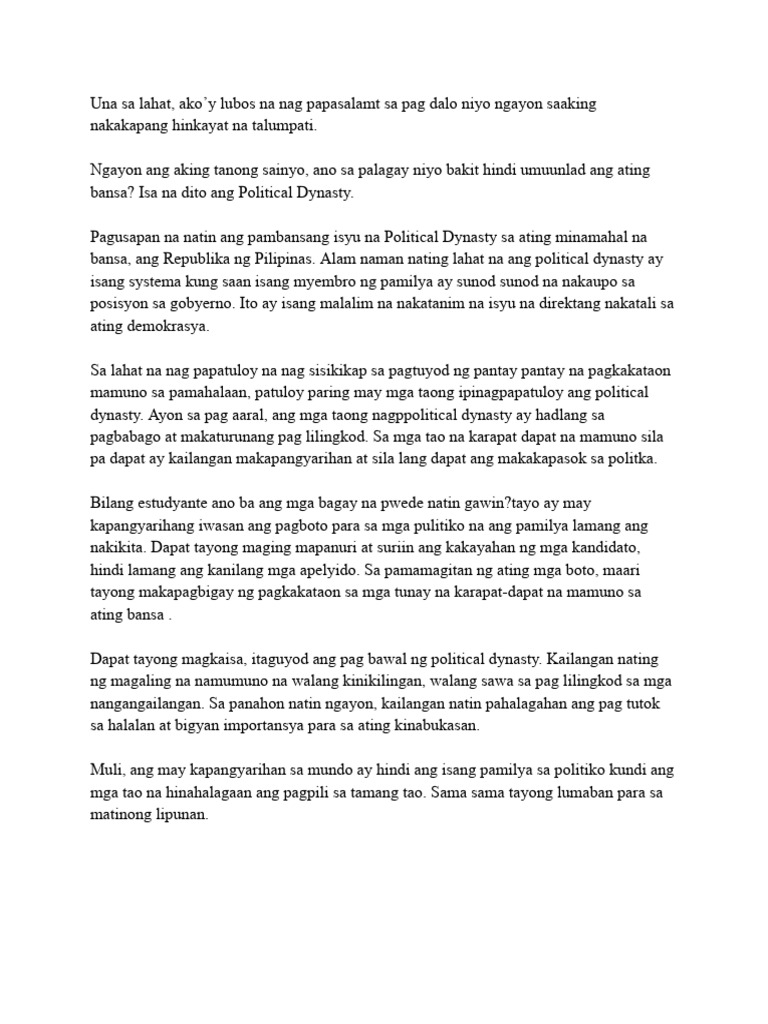 Talumpati Script | PDF