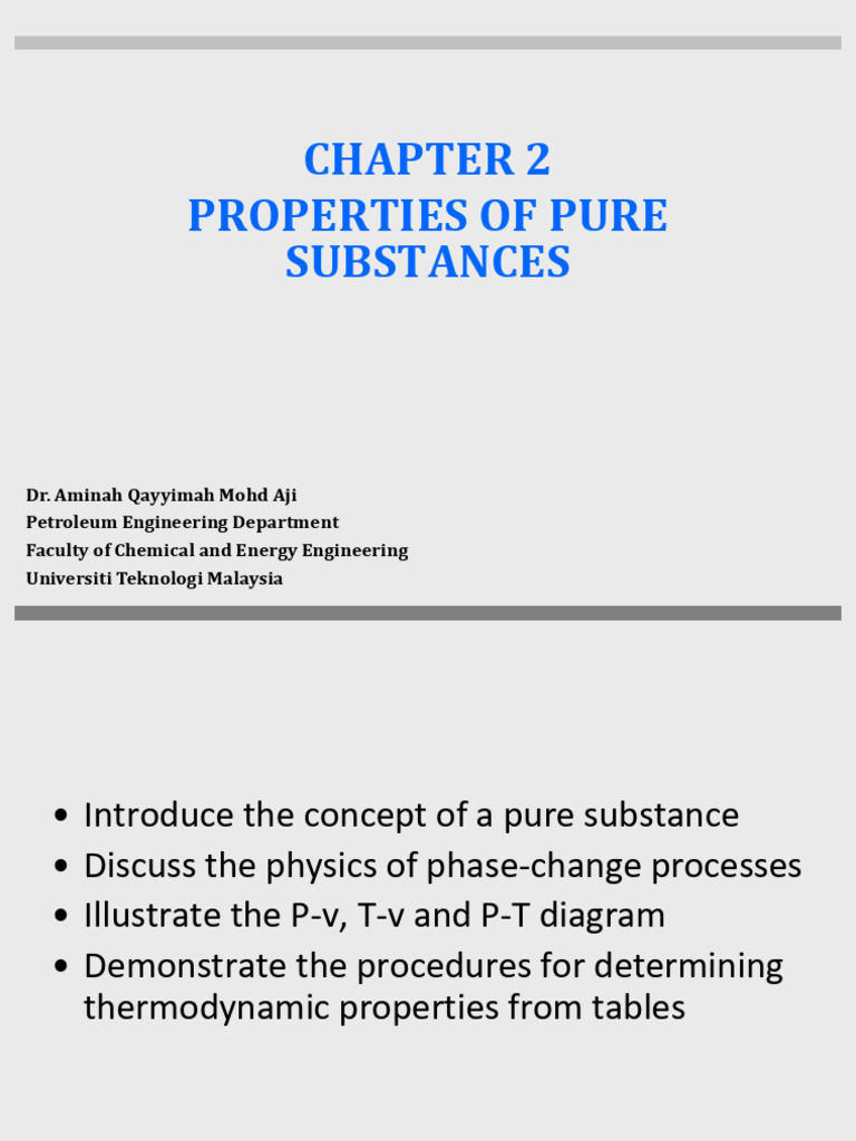 Chapter 2 - Properties of Pure Substances | PDF | Phase (Matter) | Liquids
