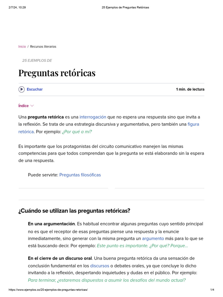 25 Ejemplos de Preguntas Retóricas | PDF | Retórica