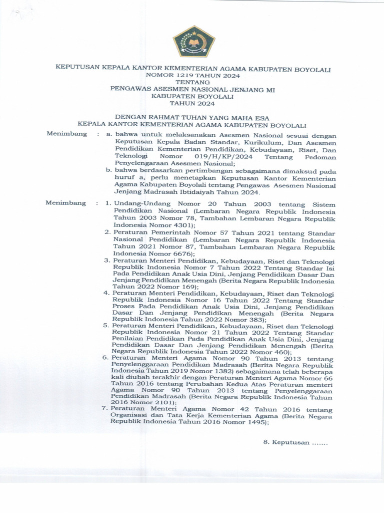 SK Pengawas An Mi 2024 | PDF