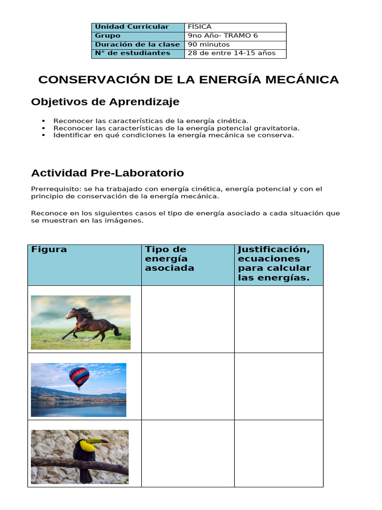 Conservación de La Energía Mecánica. | PDF | Masa | Energía potencial