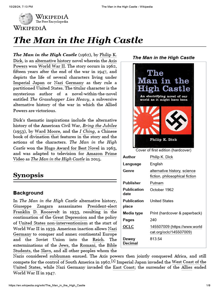 The Man in The High Castle - Wikipedia | PDF