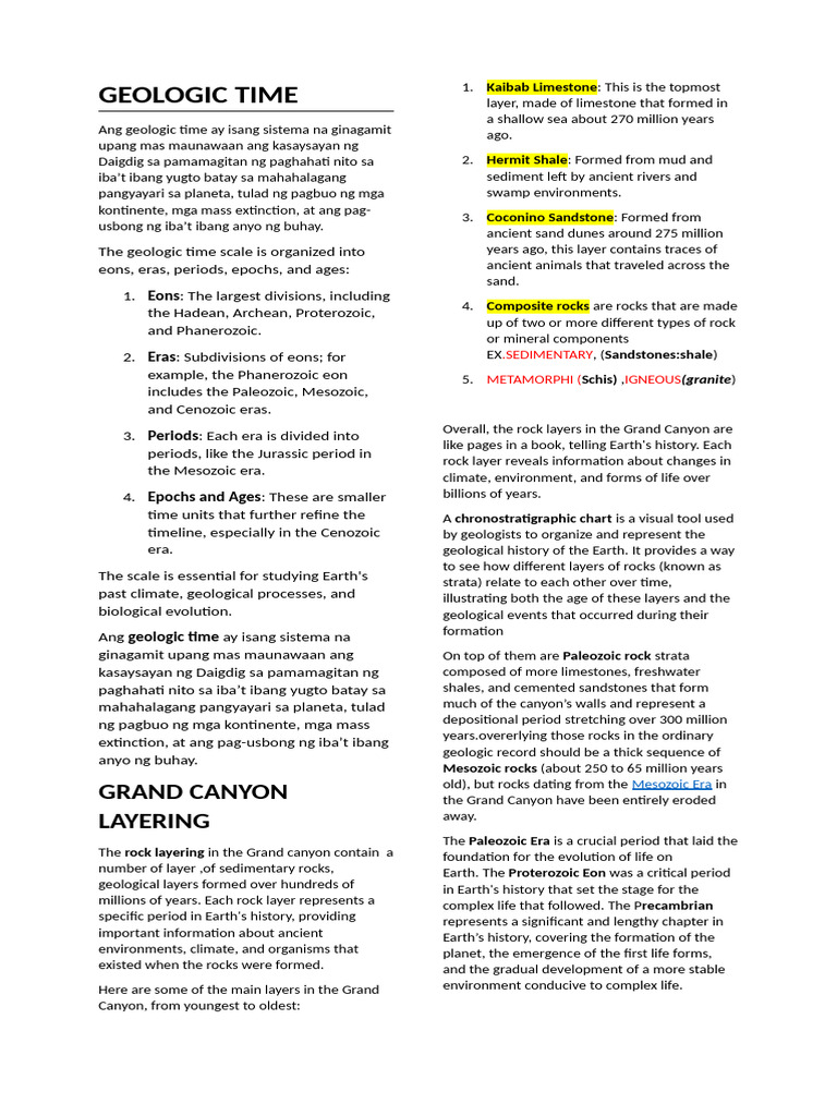 Geologic Time | PDF | Geologic Time Scale | Rock (Geology)