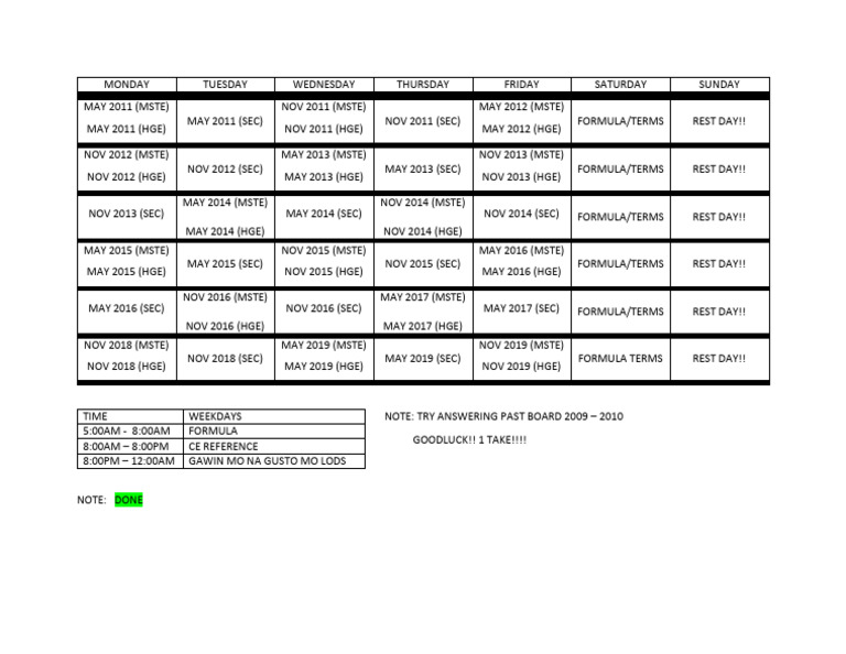 Schedule | PDF