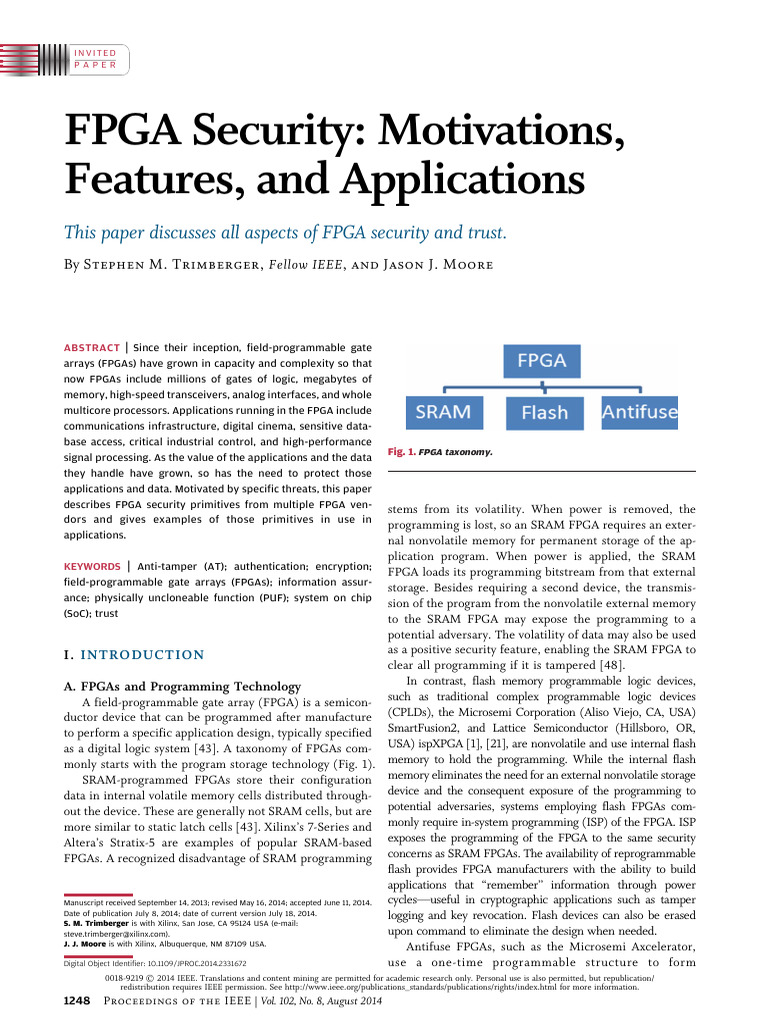 FPGA Security: Motivations, Features, and Applications | PDF | Field Programmable Gate Array ...