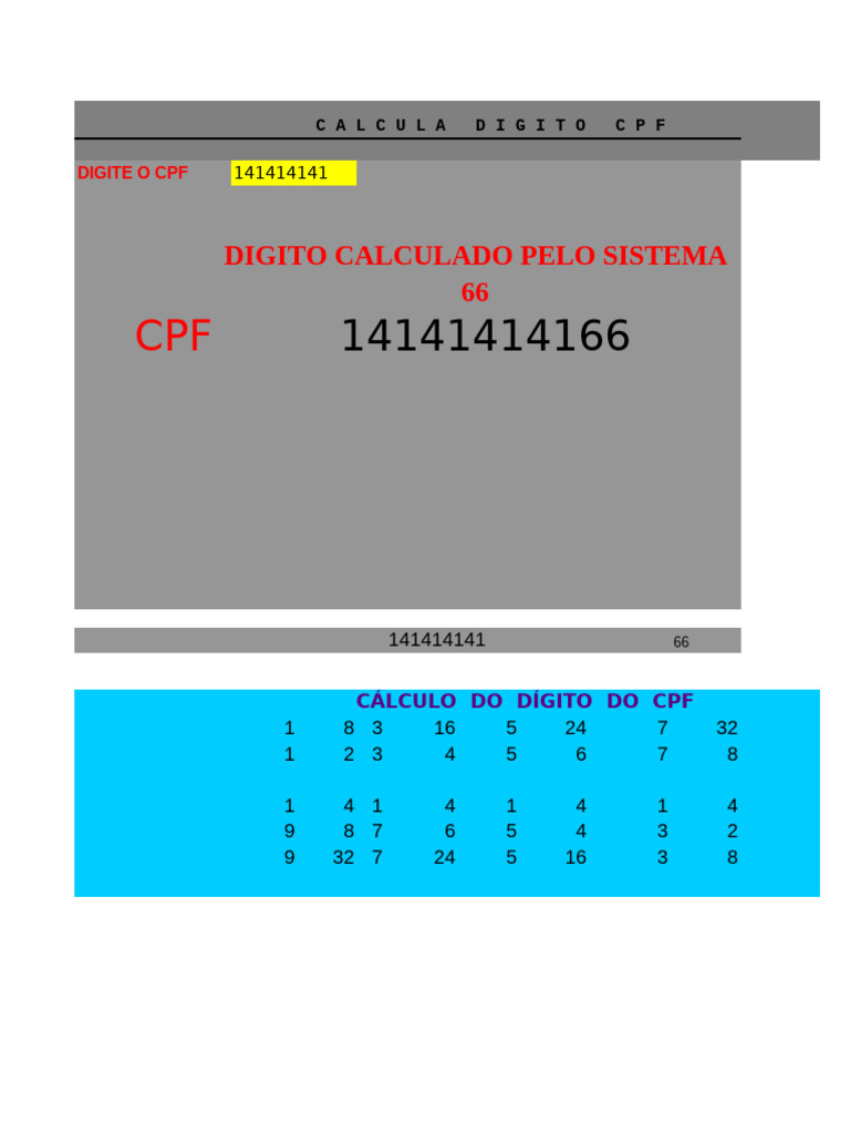 Cálculo CPF | PDF