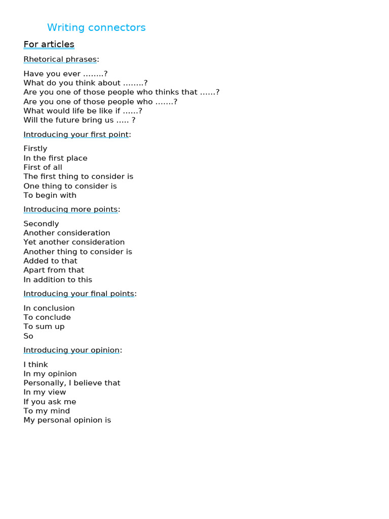 Writing Connectors | PDF