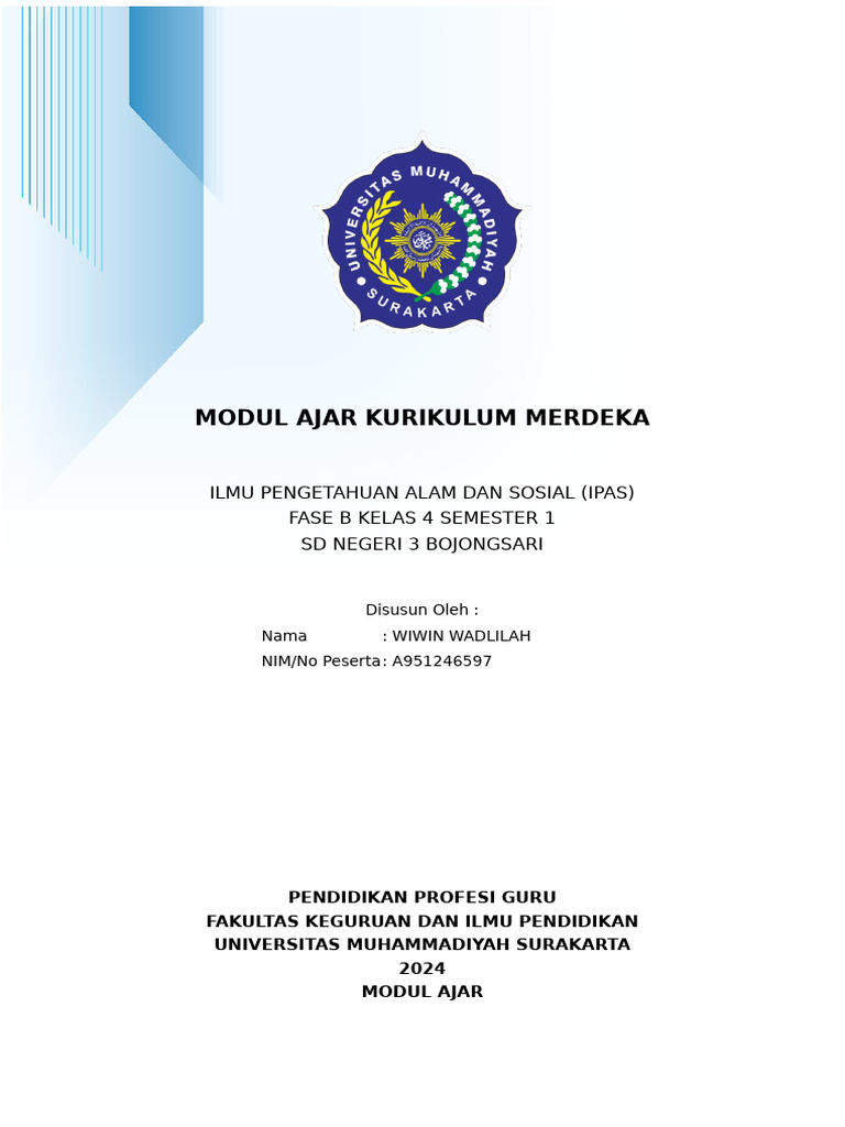 Modul Ajar Ipas Fase B KLS 4 | PDF