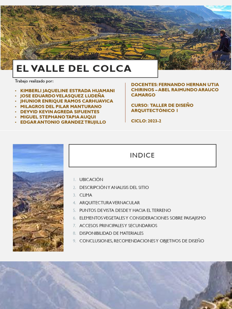 Cañon Del Colca Tda Final Exposición 1 | PDF | Aislamiento térmico | Andes