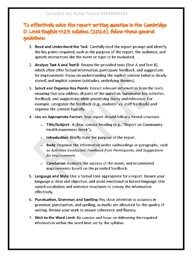 Report Writing @2024 | PDF