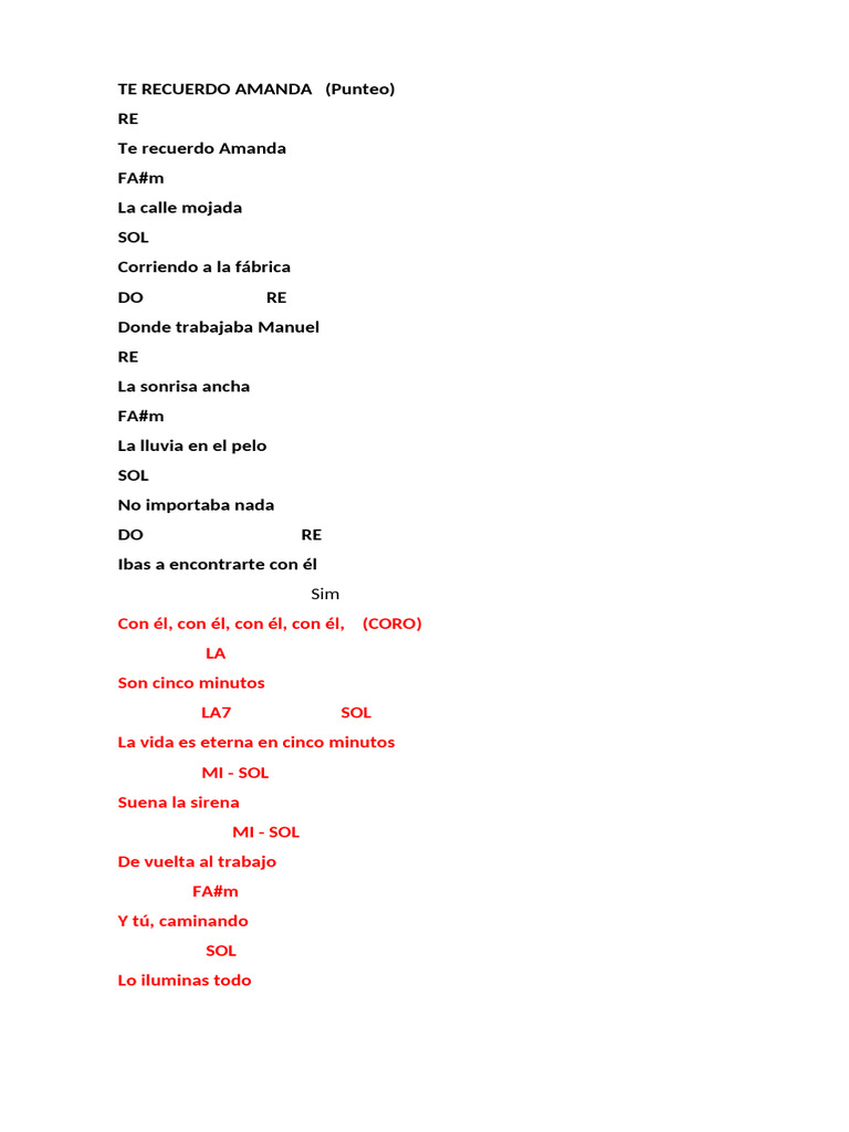 Te Recuerdo Amanda | PDF | Arte | Poesía