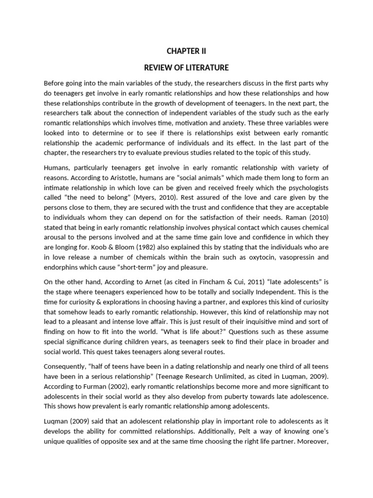 Chapter Ii Review Related Literature Group 1 | PDF | Adolescence ...