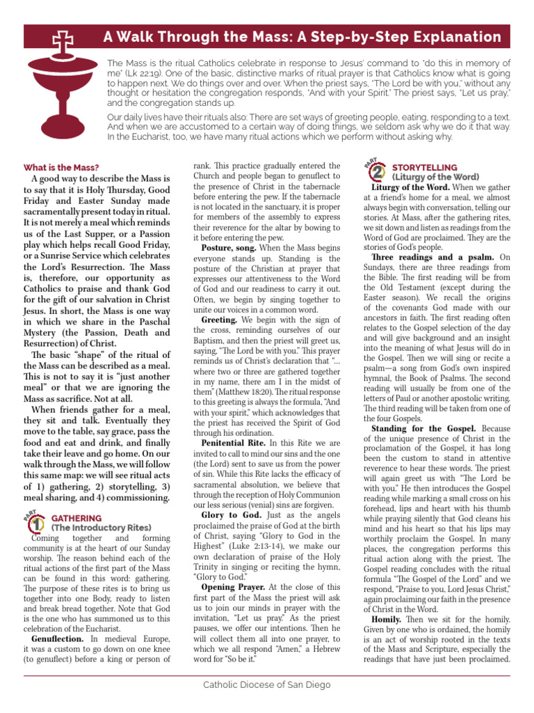 A Walk Through The Mass | PDF | Eucharist | Sacraments