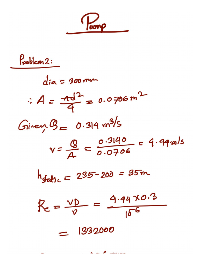 Pump Math Problem | PDF