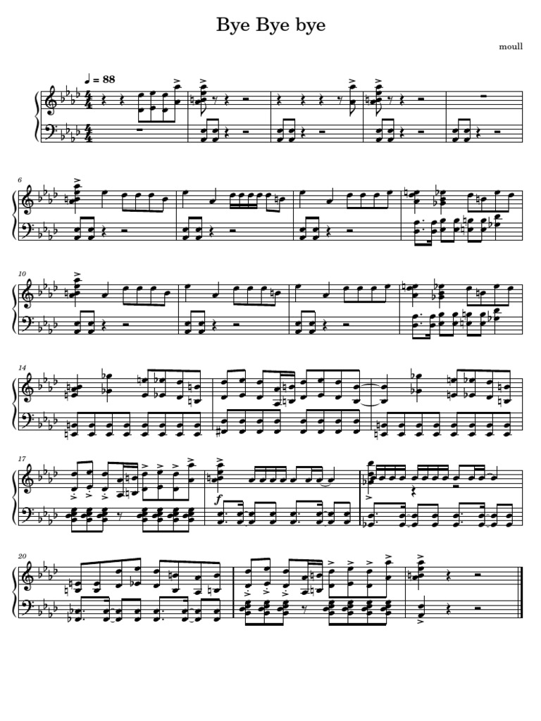 Bye Bye Bye NSYNC Piano | PDF | Songs Written | Music Videos