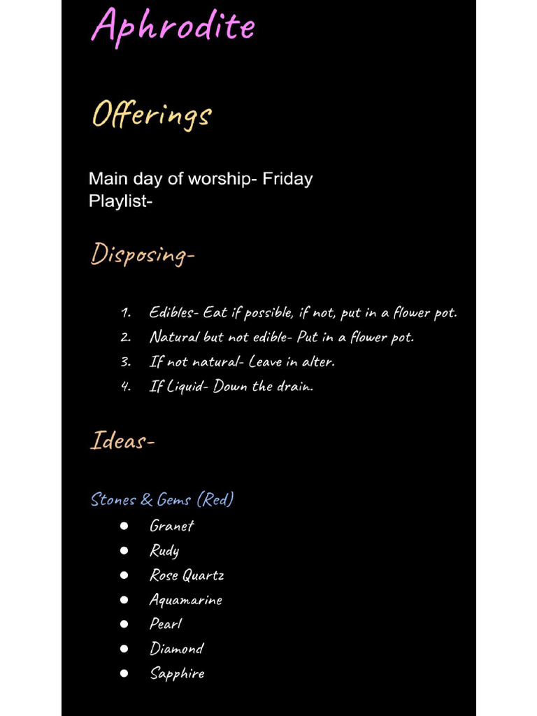 Aphrodite Offerings | PDF