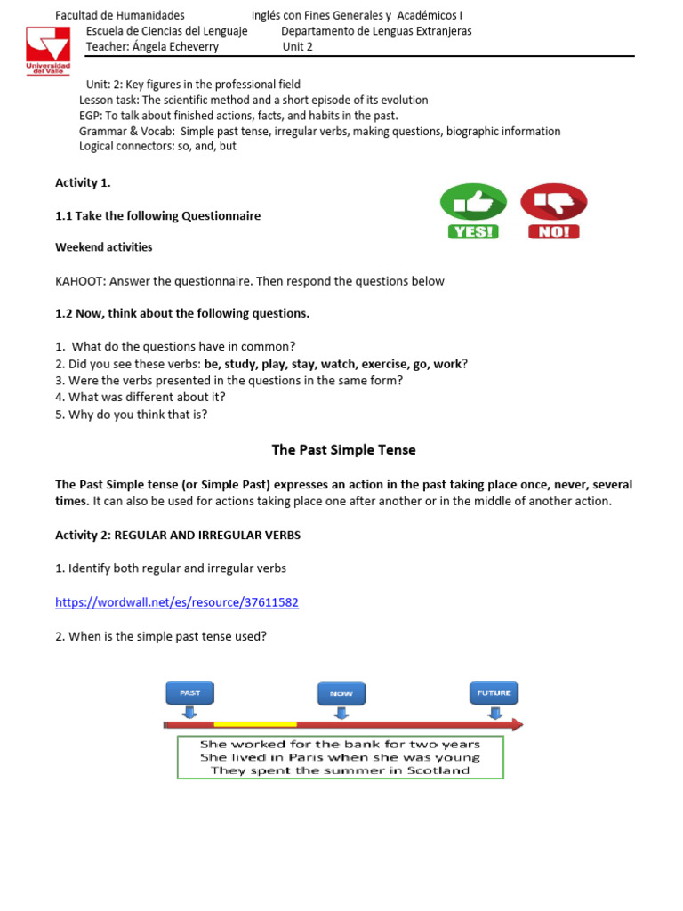 Simple Past Tutorial | PDF | Question | Verb