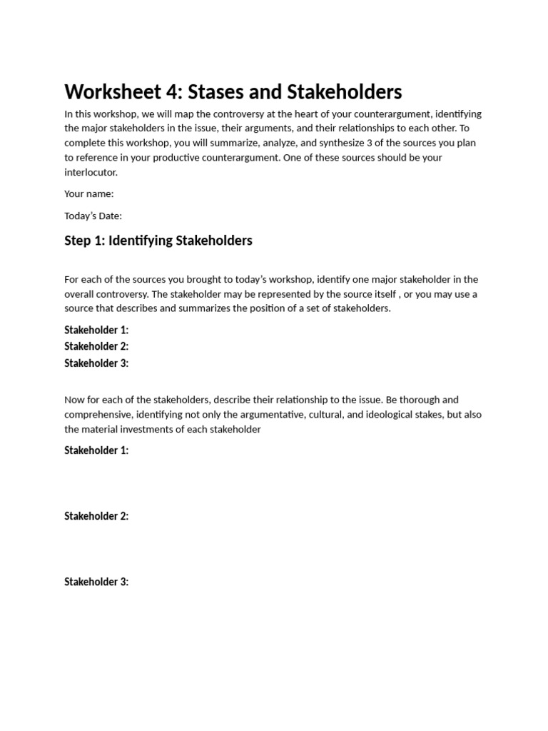 Worksheet 4 Argument Map | PDF