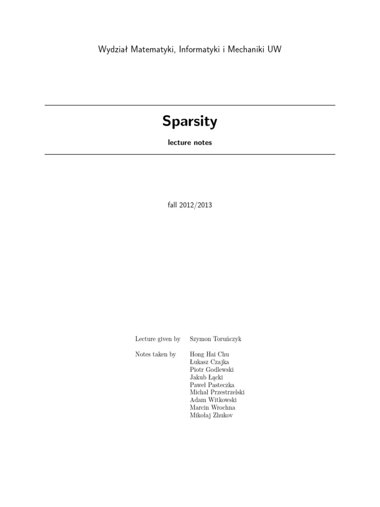 Sparsity | PDF | Vertex (Graph Theory) | Mathematical Relations
