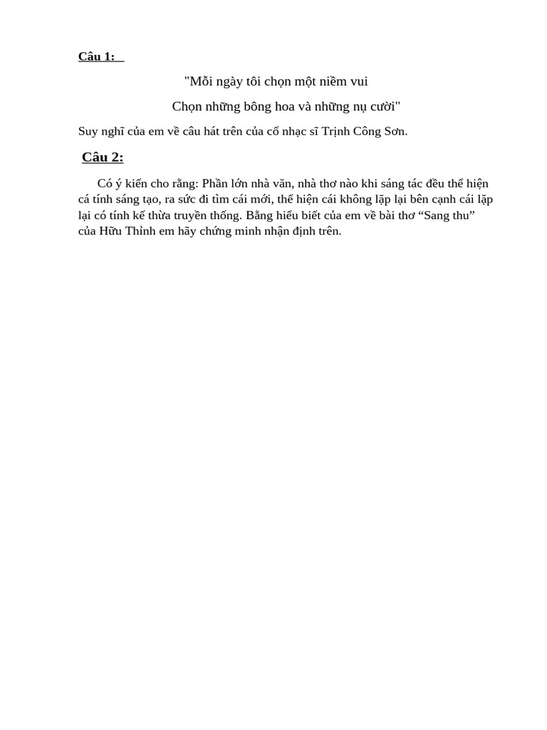 Đề Hsg Văn 9 Dự Tuyển Tp23 | PDF