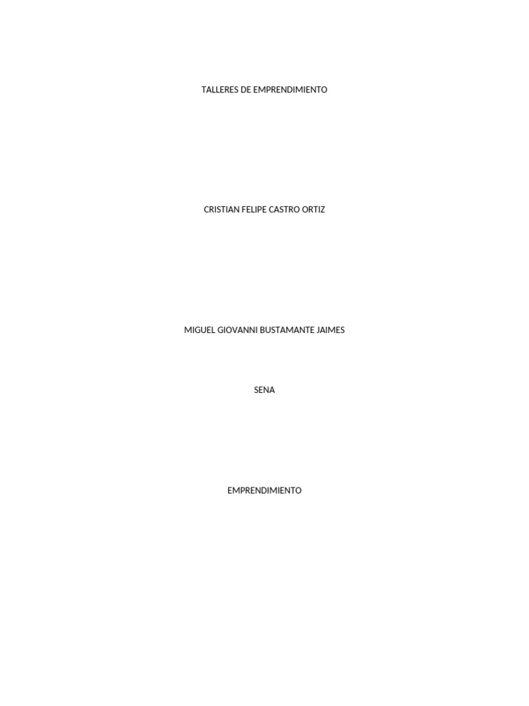 Talleres de Emprendimiento | PDF | Outsourcing | Iniciativa empresarial