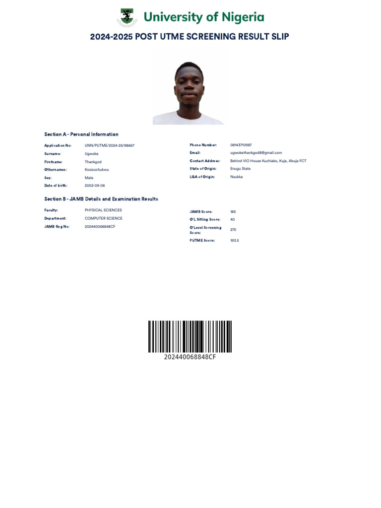 UNN SM Core Portal | PDF