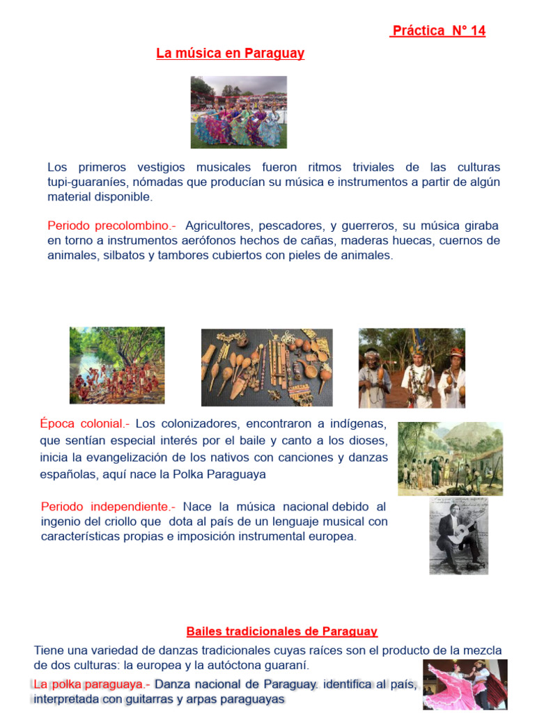 Instrumentos y danzas tradicionales de Paraguay | PDF