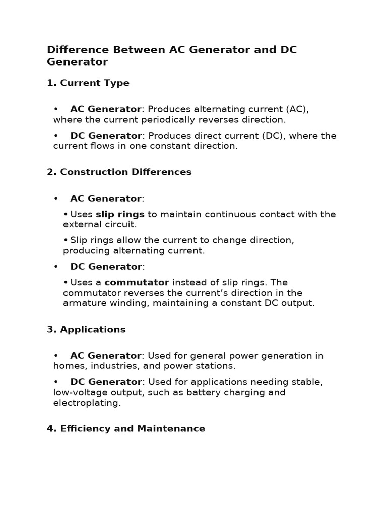 AC and DC Generators | PDF | Home & Garden
