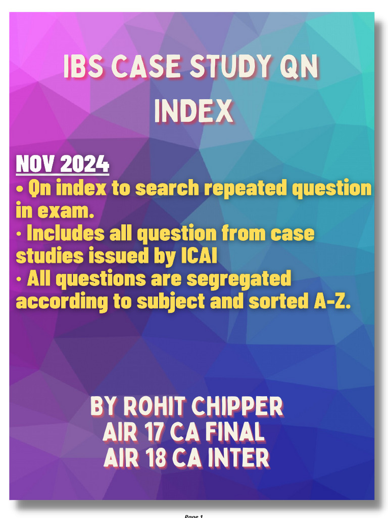 IBS Case Study Index - Book 2 | PDF | Book Value | Mergers And Acquisitions