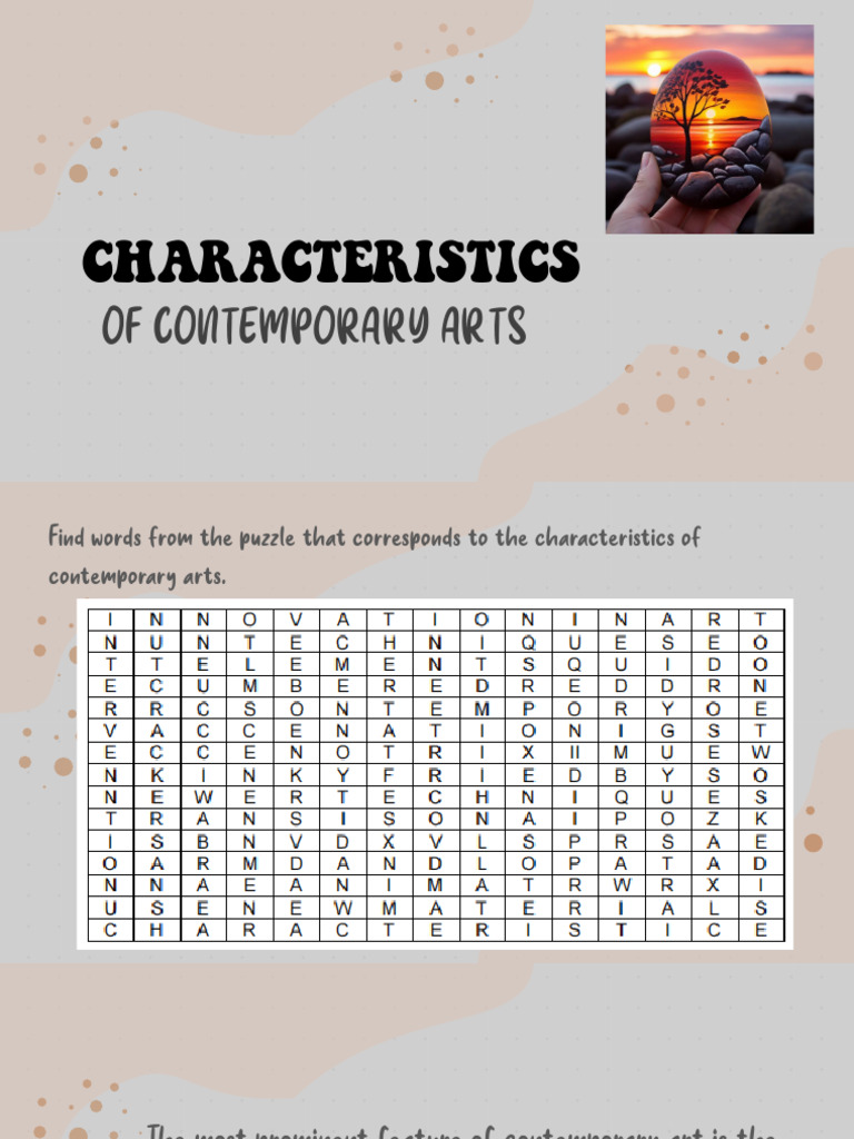 l4 Characteristics of Contemporary Arts | PDF | Paintings | Expressionism