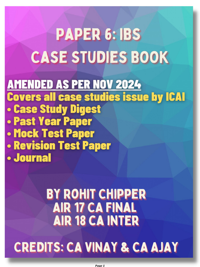 IBS Case Study Book Nov 2024 - Book 3 | PDF | Lease | Pricing