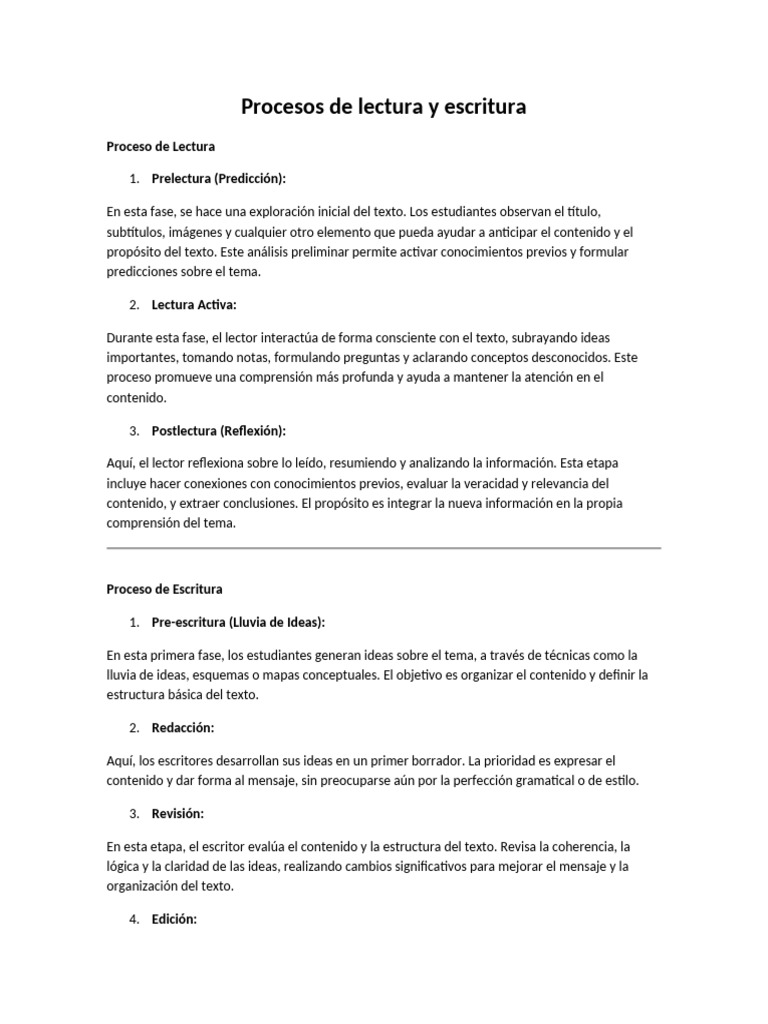 Procesos de Lectura y Escritura | PDF